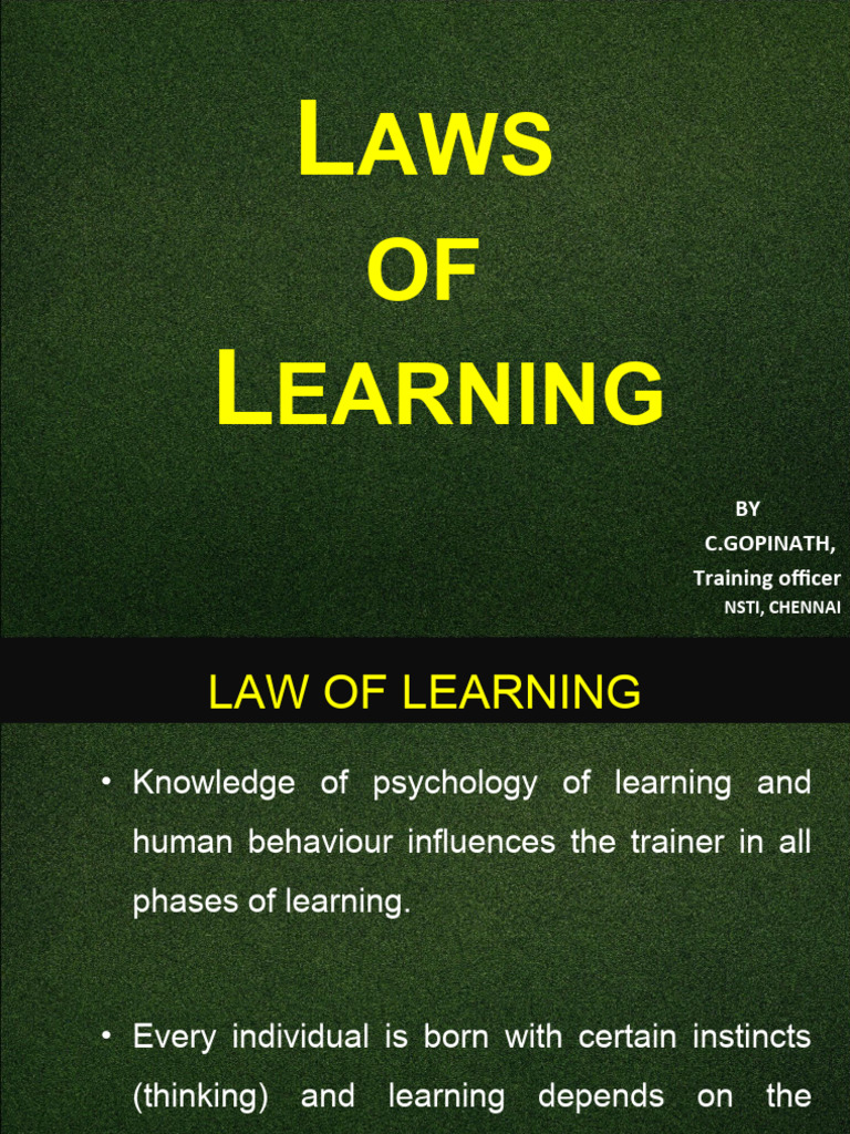 Laws of Learning | PDF | Learning | Instinct