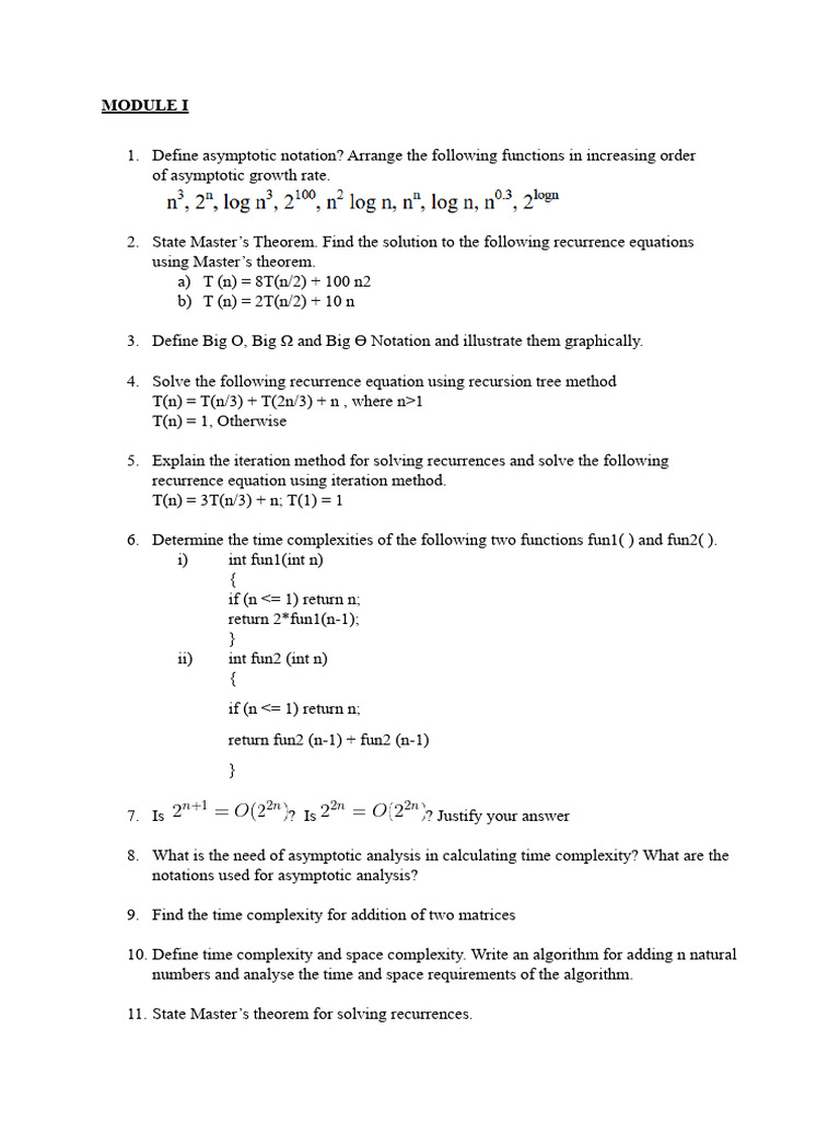 University Questions | PDF | Time Complexity | Computational Complexity Theory