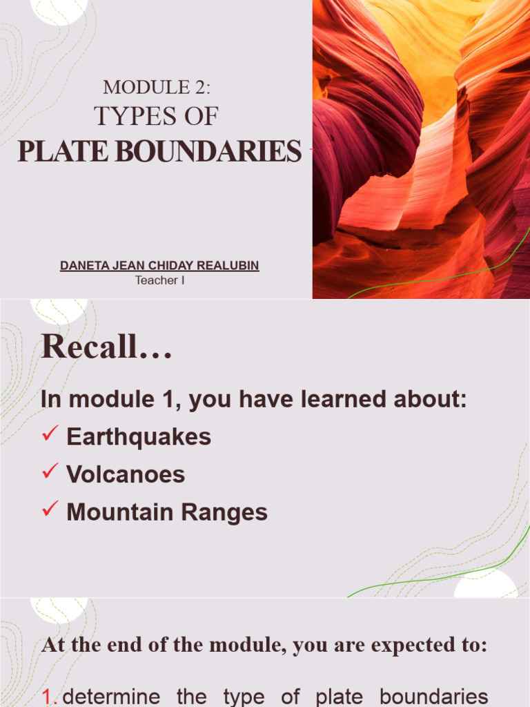 Q1_MODULE 2_PLATE BOUNDARIES | PDF | Plate Tectonics | Geology