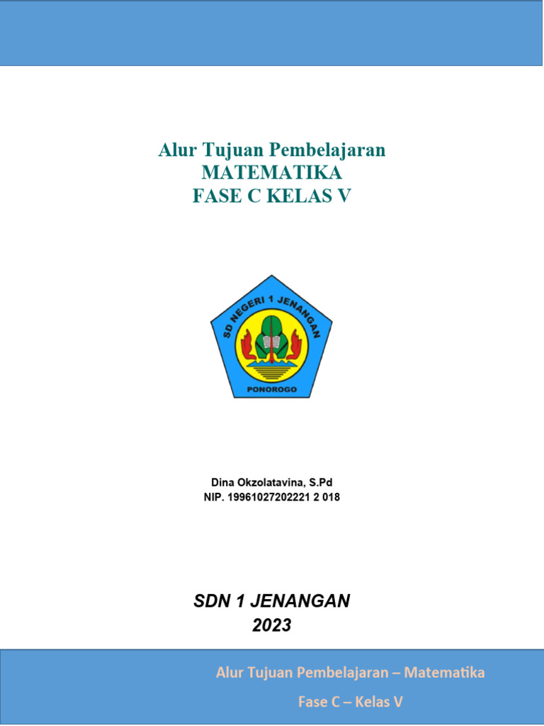 Atp - MTK Fase C Kelas 5 Ok - Erlg | PDF | Metode & Bahan Ajar | Seni