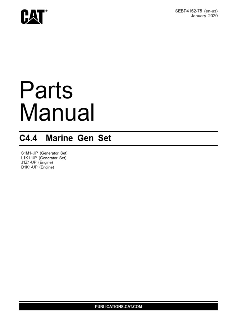Copy of Caterpillar C4.4 Marine Gen Set Parts Manual (SEBP4152-75 ...