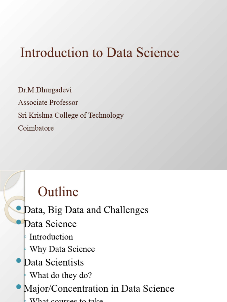 1.introduction To Data Science | PDF | Data Science | Big Data