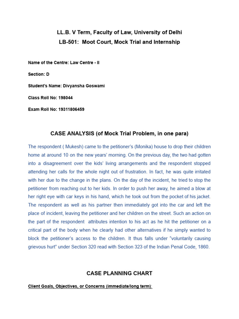 Case Planning Chart Exam | PDF | Common Law | Justice