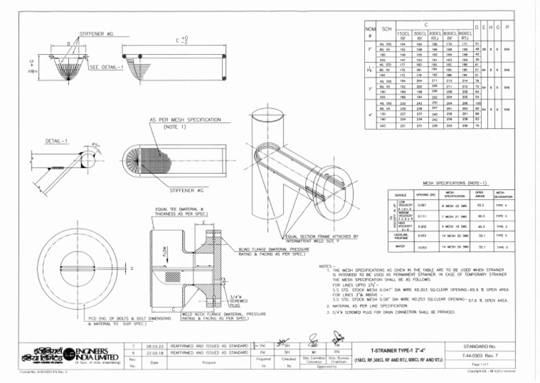 T-Strainer Type 1 Specifications | PDF
