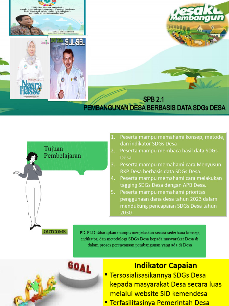 Bahan Tayang SPB 2.1 Pembangunan Desa Berbasis Data SDGs Desa - Nasruddin - Sul Sel - Dalton ...