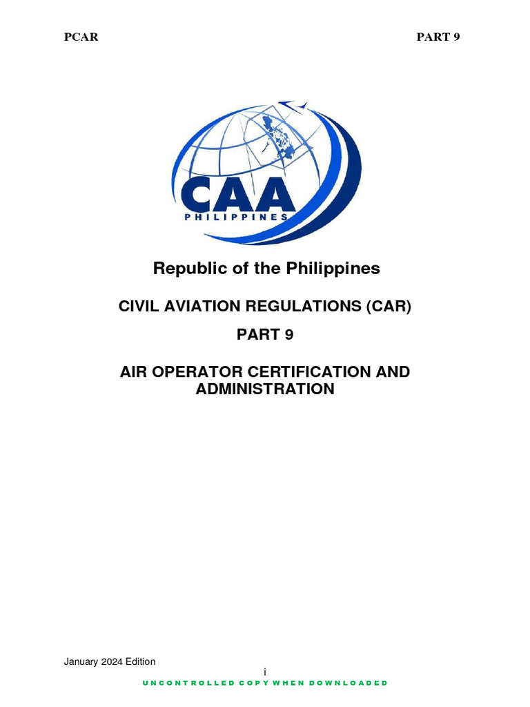 PART 9 Air Operator Certification and Administration | PDF | Instrument Flight Rules | Visual ...