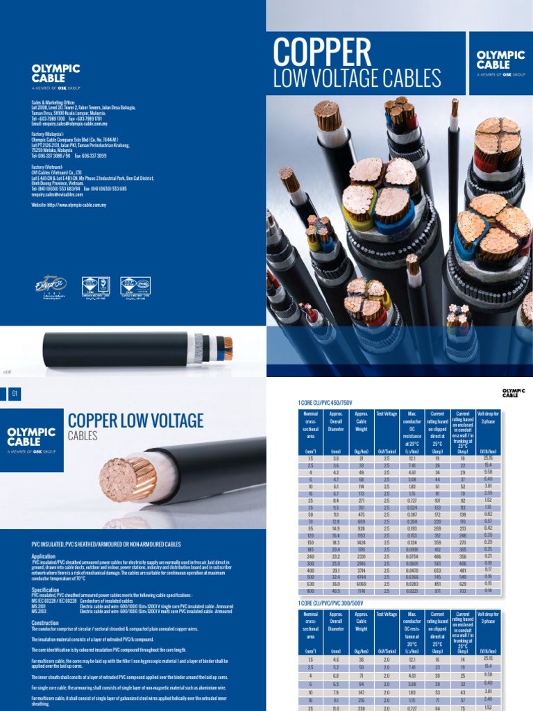 Copper Low Voltage Cables Catalogue | PDF | Insulator (Electricity) | Building Engineering