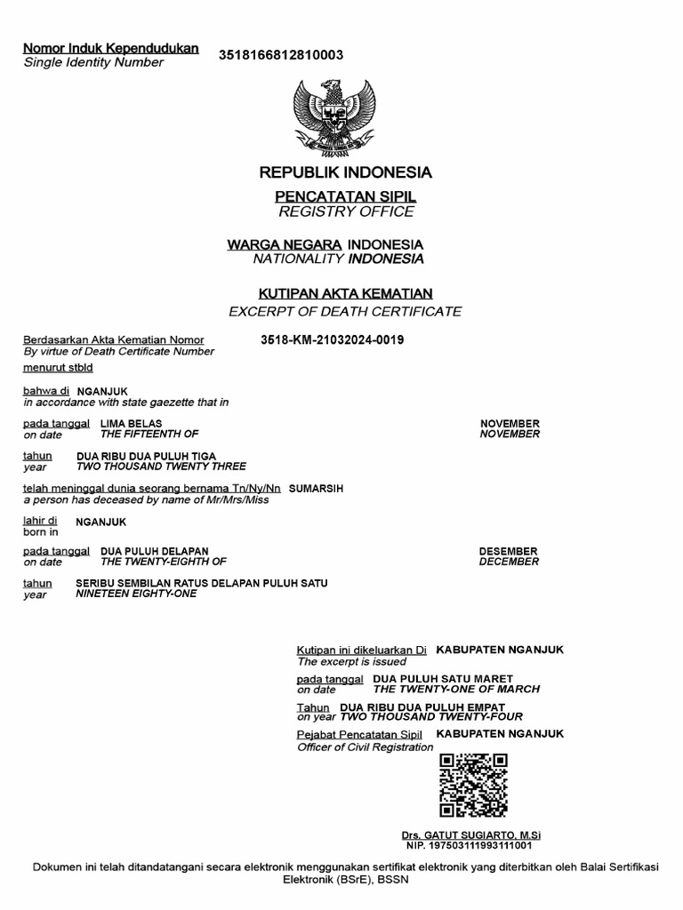 Sumarsih-Akte Kem | PDF