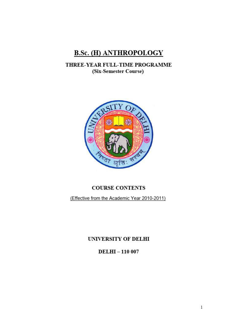 B.Sc. Anthropology Course Structure Guide | PDF | Dna Replication | Dna