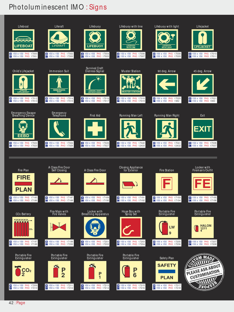 Maritime Safety Signage Guide | PDF | Equipment | Safety