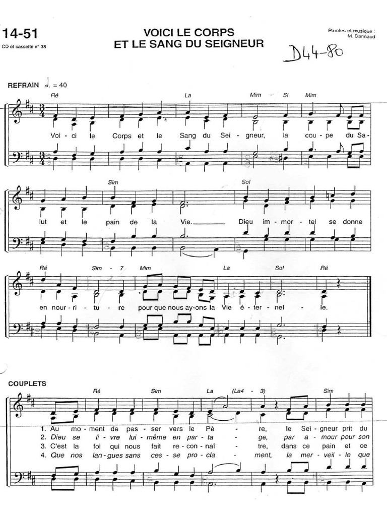 D44-80 Voici Le Corps Et Le Sang Du Seigneur | PDF