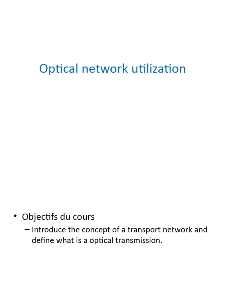 01 Utilization of Optical Network | PDF | Computer Network | Electronics