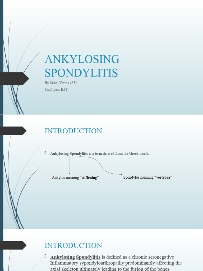 Ankylosing Spondylitis | PDF | Vertebral Column | Vertebra