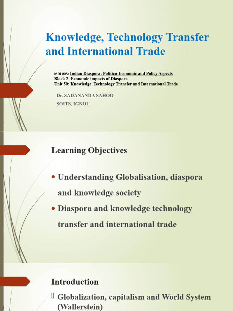 Diaspora's Role in Knowledge Transfer & Trade | PDF | China | World ...