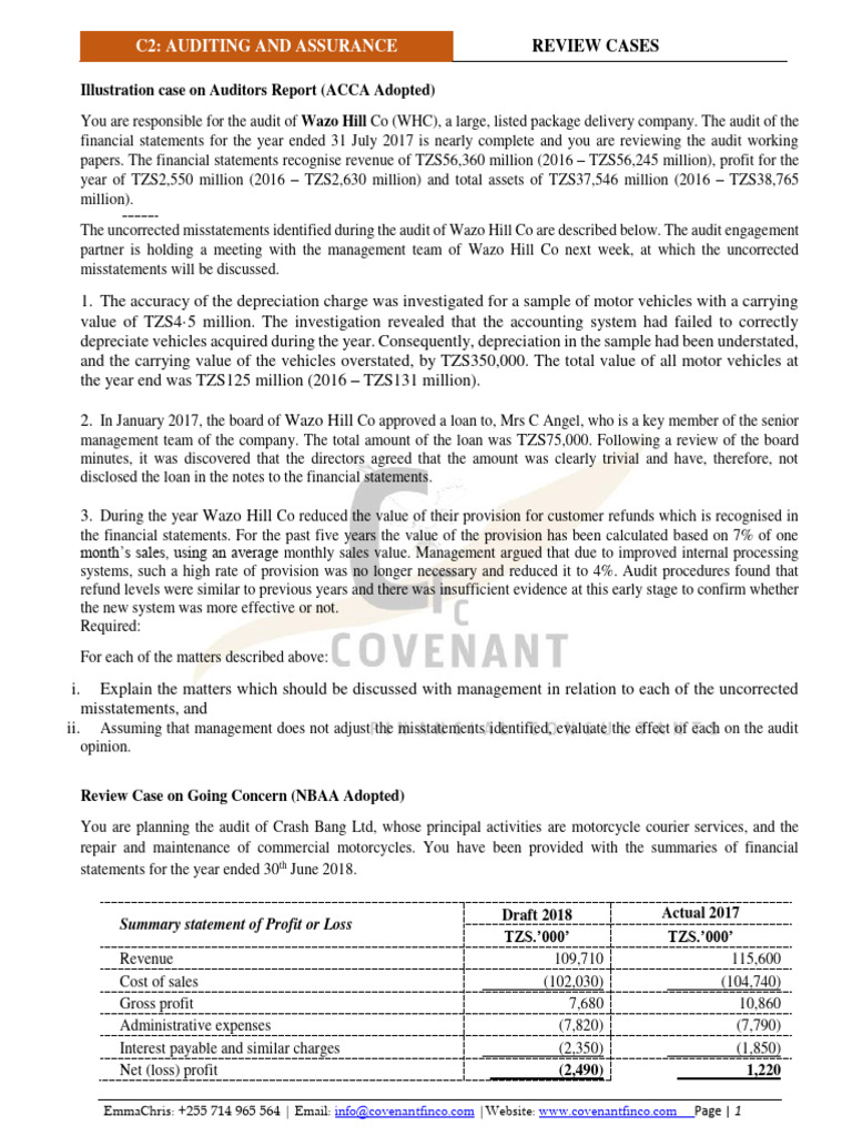 8.illustration Case On Auditors Report | PDF | Audit | Going Concern