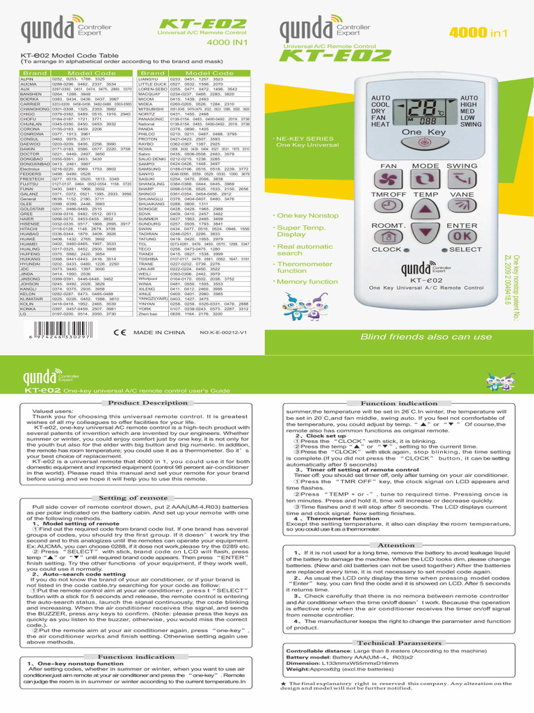 KT E02 (Qunda) (C) | PDF