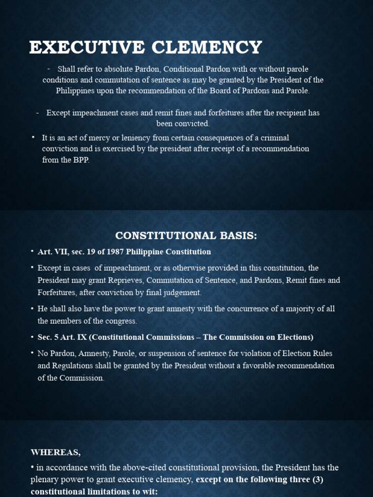 Executive Clemency | PDF | Pardon | Parole