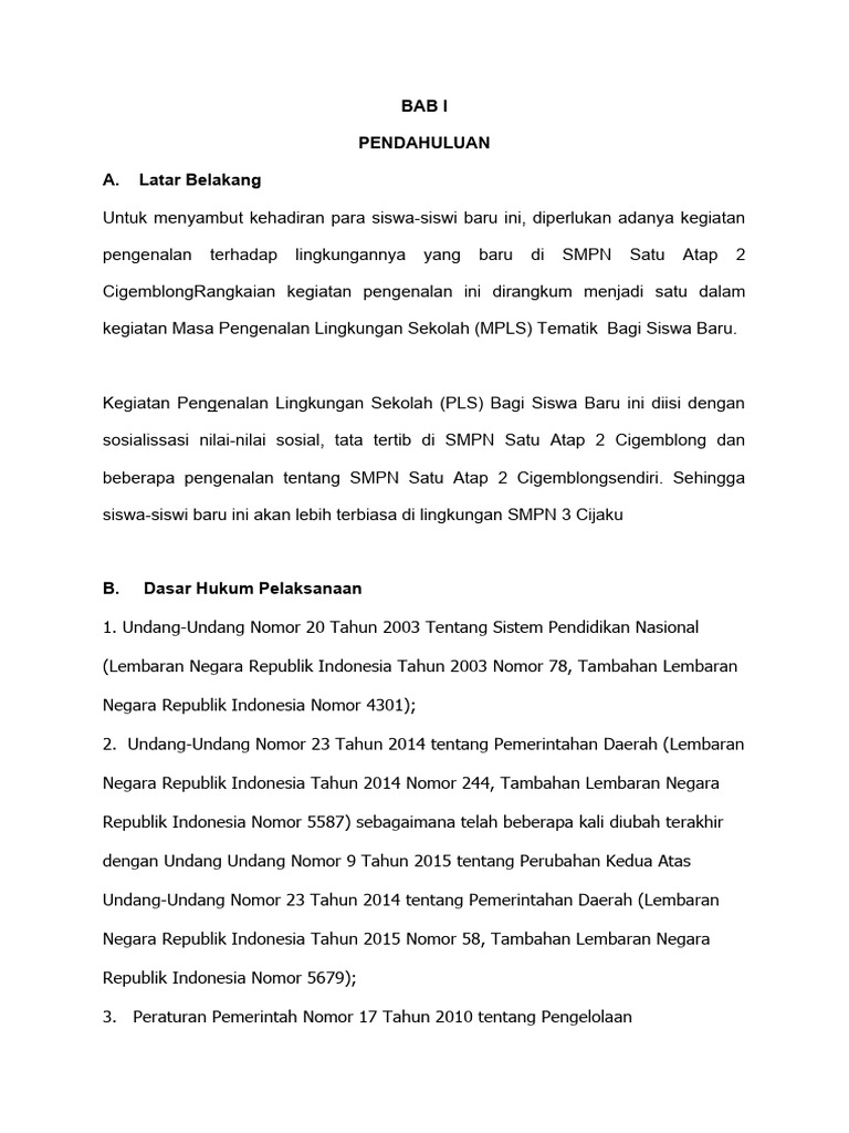 Program Kerja MPLS 2023 | PDF