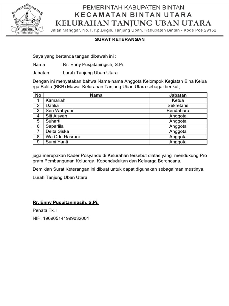 Surat Keterangan Kader KB | PDF | Agama & Spiritualitas | Gaya Hidup