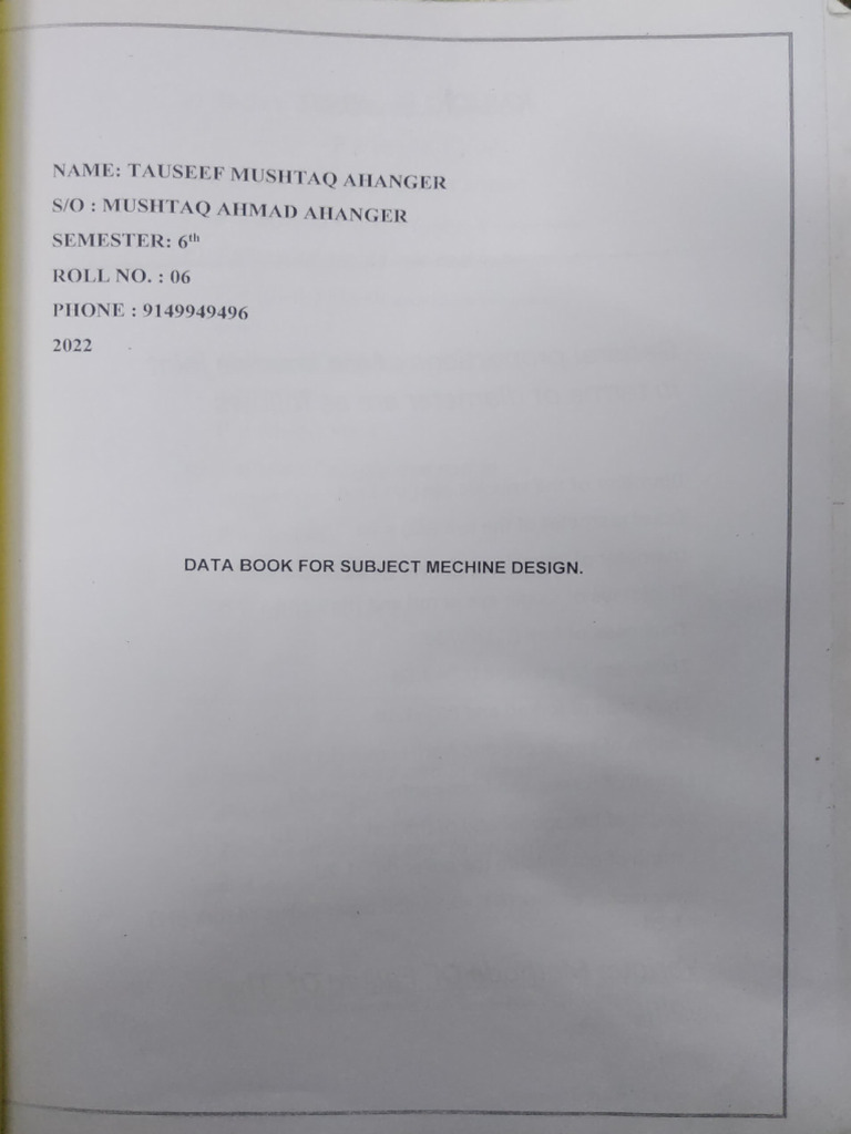 Data Book | PDF | Stress (Mechanics) | Bending