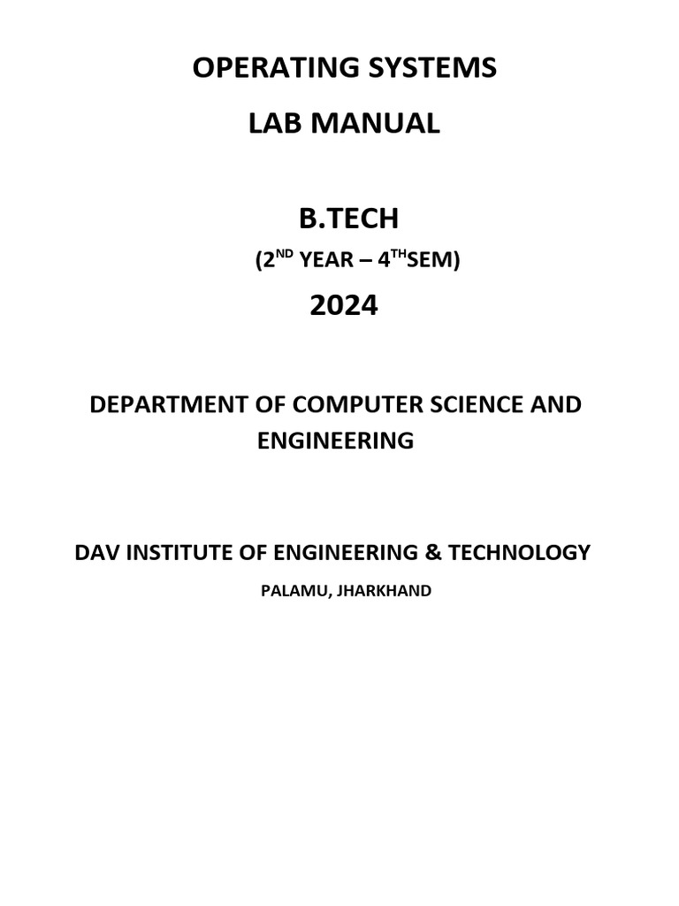 Operating Systems Lab Manual in C | PDF | Engineering | System