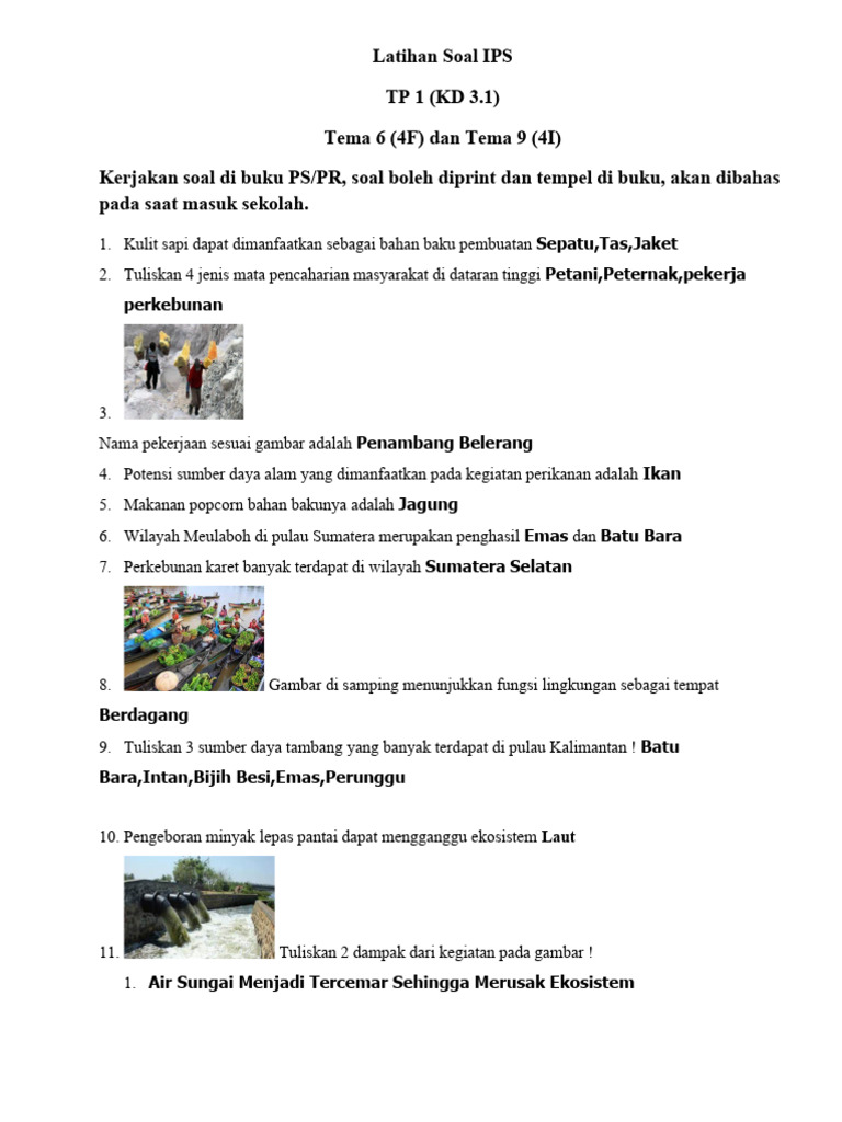 Latihan Soal PAT IPS | PDF | Ilmu Sosial