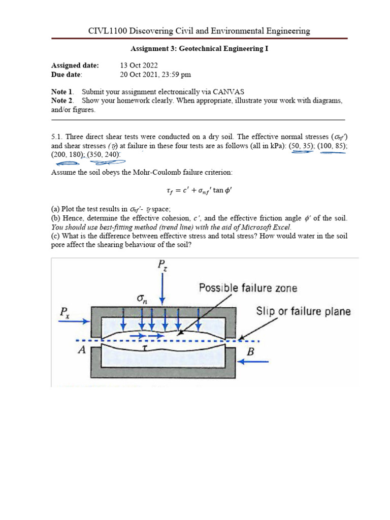 Assignment+II.1 Geotechnical+Engineering | PDF | Civil Engineering ...