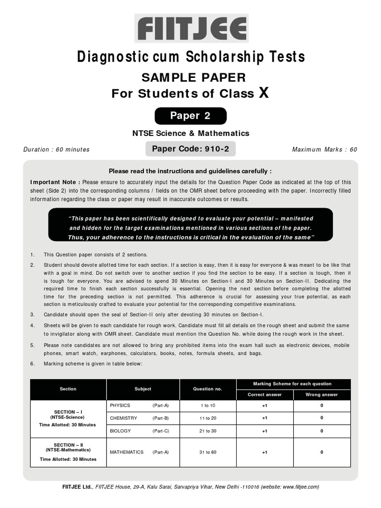 Dst-2425-Sample Paper-Class-X-P2-S&m | PDF | Force | Mitochondrion