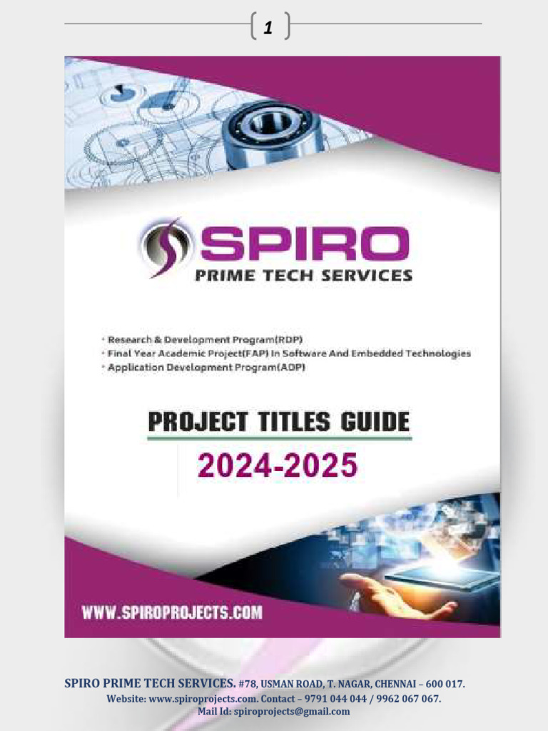 Spiro Project Titles 2024-2025 | PDF | Machine Learning | Deep Learning