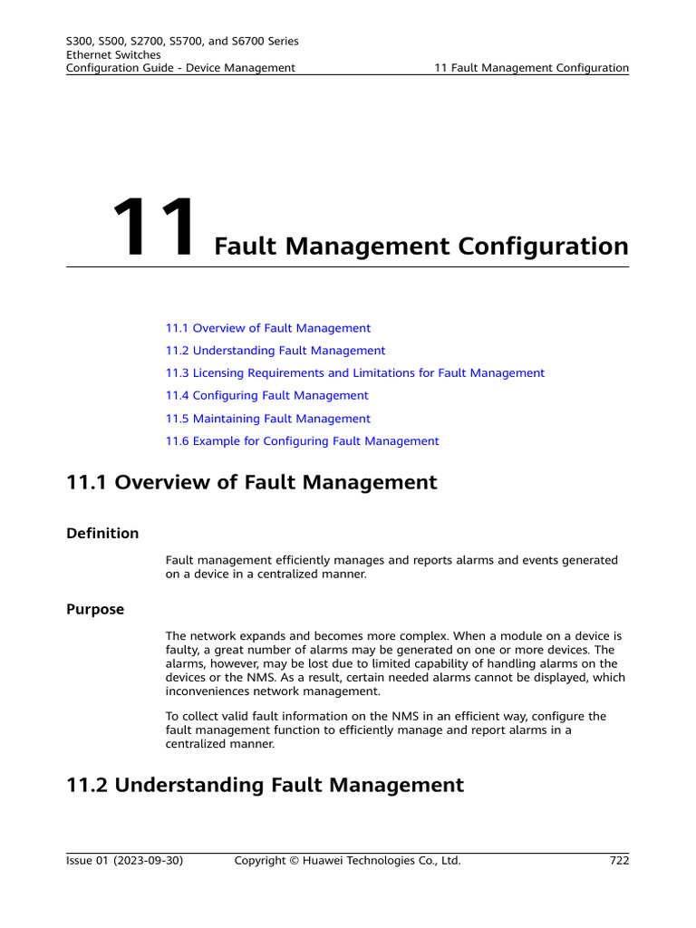 01-11 Fault Management Configuration | PDF | Network Switch | Computer ...