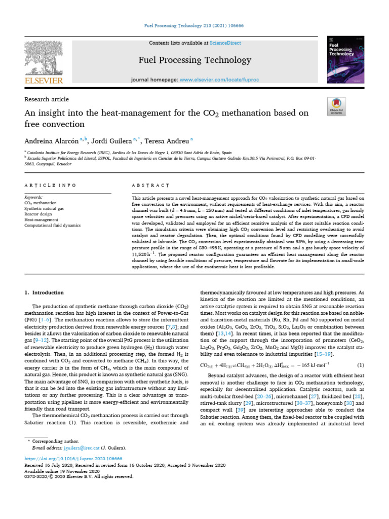 An Insight Into The Heat-Management For The CO2 Methanation Based On Free Convection | PDF ...