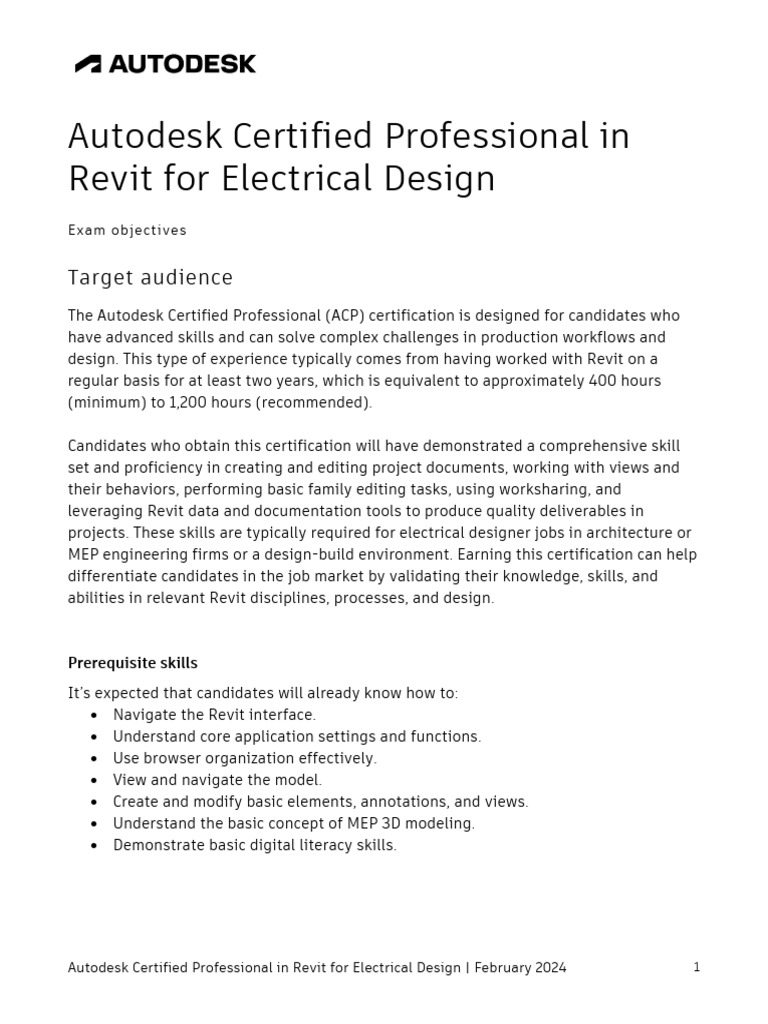 Revit Electrical Design Certification Guide | PDF | Autodesk Revit ...