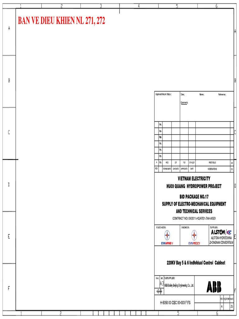 H-5050 00 CBC 00-003 F FS (220KV Bay 5 & 6 Individual Control Cabinet ...