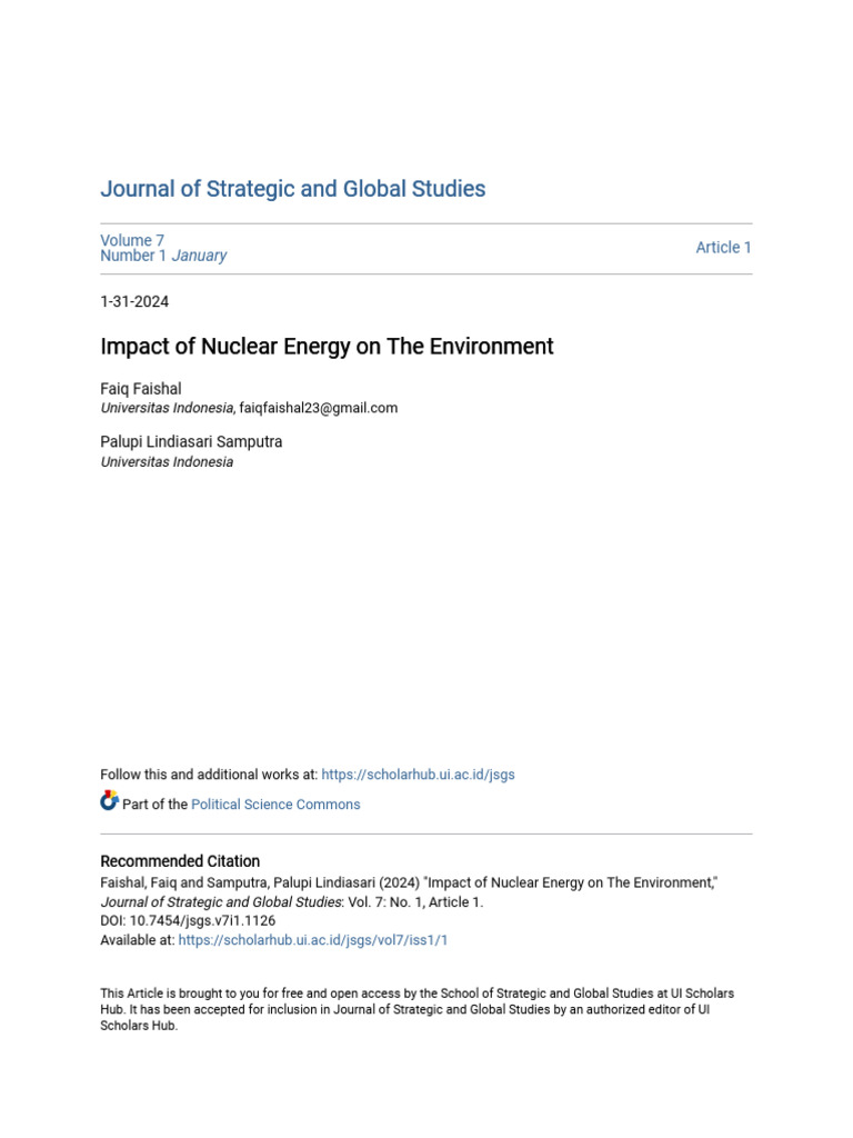 Impact of Nuclear Energy On The Environment | PDF | Radioactive ...
