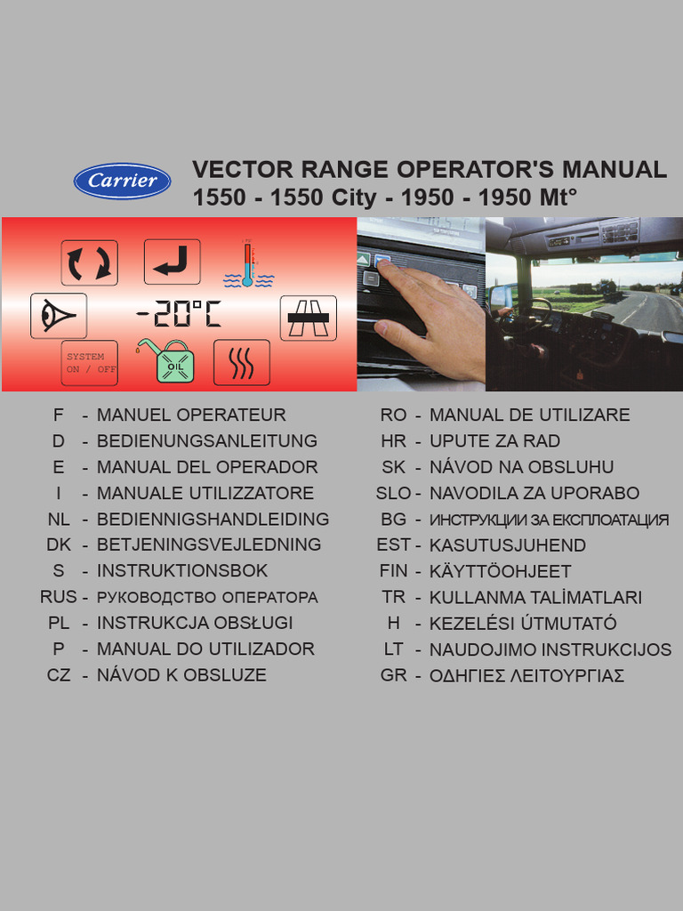 Operator - Manual - VECTOR 1550 - 1950 - 1950MT - 62-61773-04 - RUS | PDF