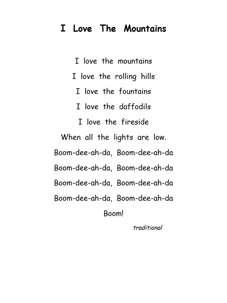 I Love Mountains | PDF | Poetry