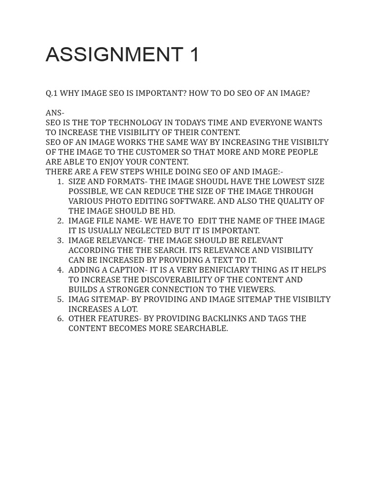 Assignment 1 | PDF | Search Engine Optimization | World Wide Web