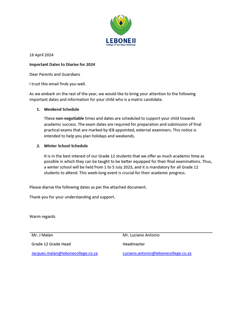 NSC For 2024 | PDF | Educational Stages