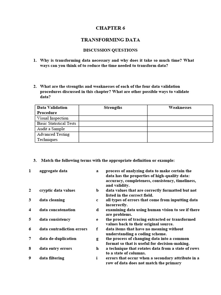 Week 10 Tutorial Questions Chapter 6 | PDF | Data | Data Analysis