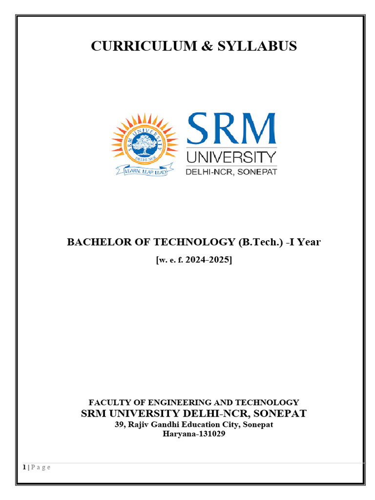Program Structure - B.Tech 1st Year | PDF | Engineering | Electronic Engineering