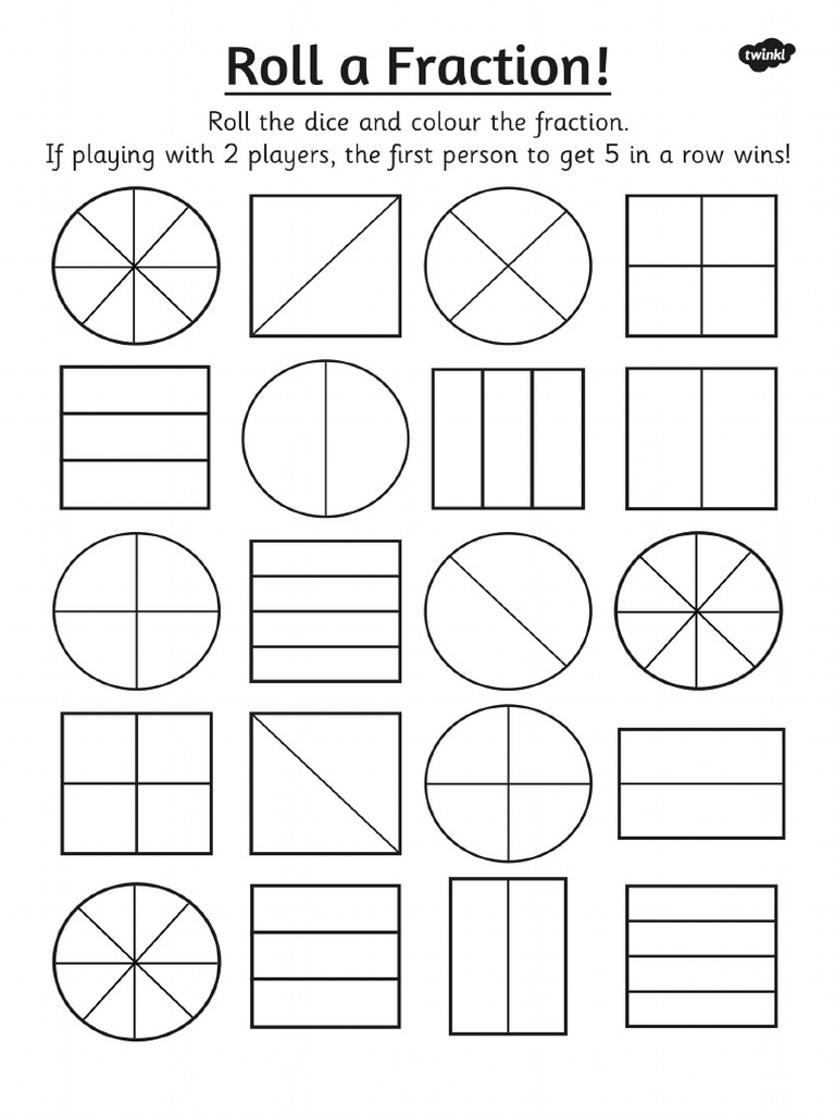 Worksheet Halves, Quarters, Eighths | PDF