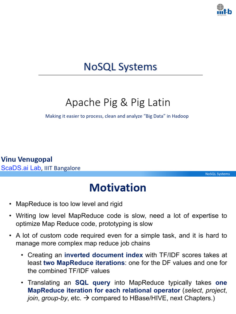 Nosql 24 011 Pig | PDF | Apache Hadoop | Map Reduce