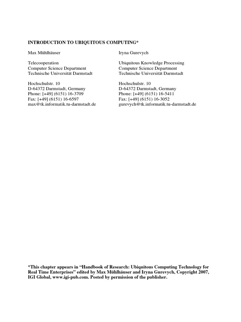 Ubiquitous Computing | PDF | Osi Model | Internet Protocol Suite