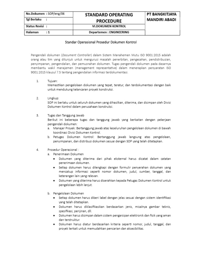 Sop Eng 06 | PDF