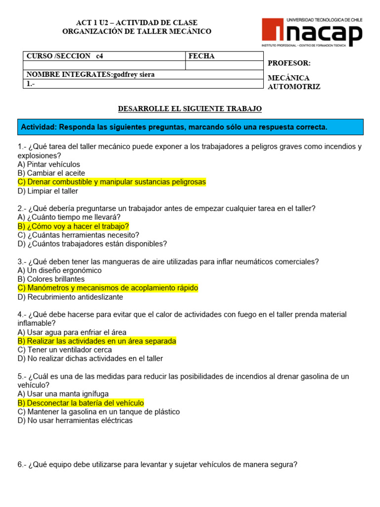 Act 1 U2 Otm - Actividad de Clase O24 12 | PDF | Vehículos