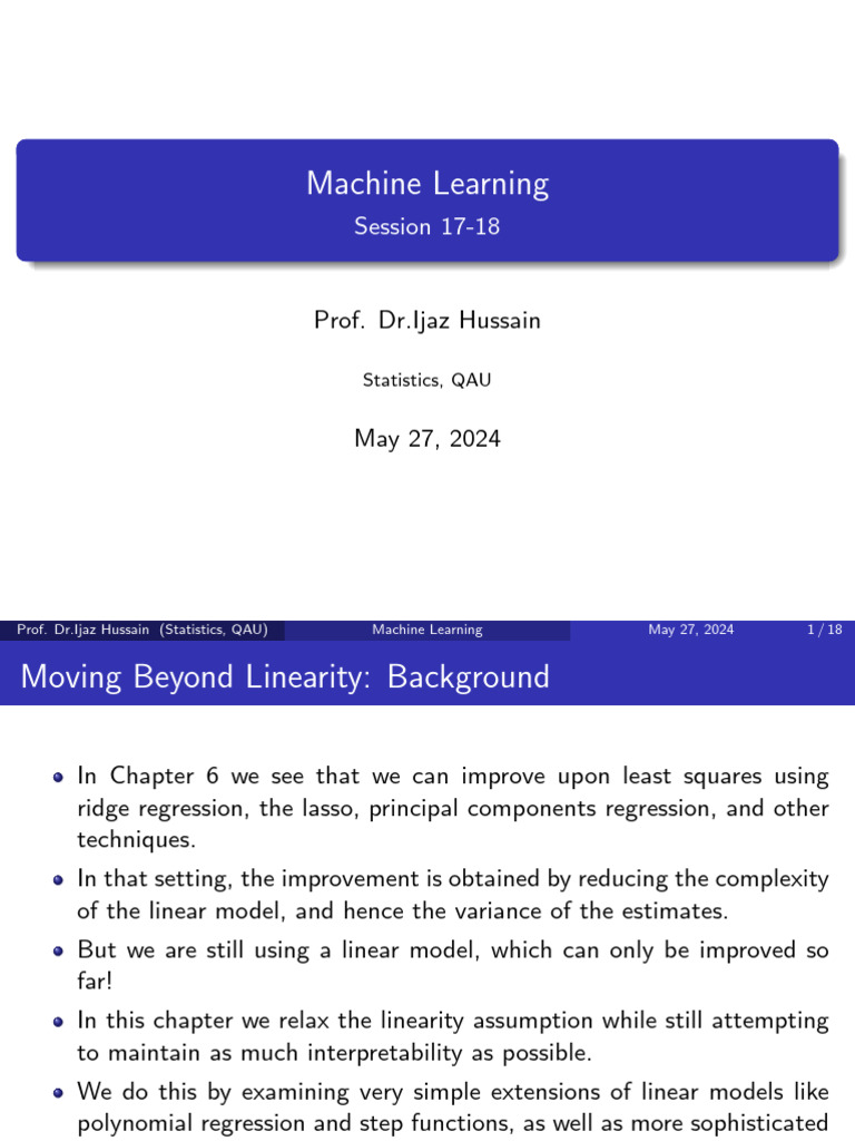 Chapter 7 Handsout Machine Learning Pdf Linear Regression