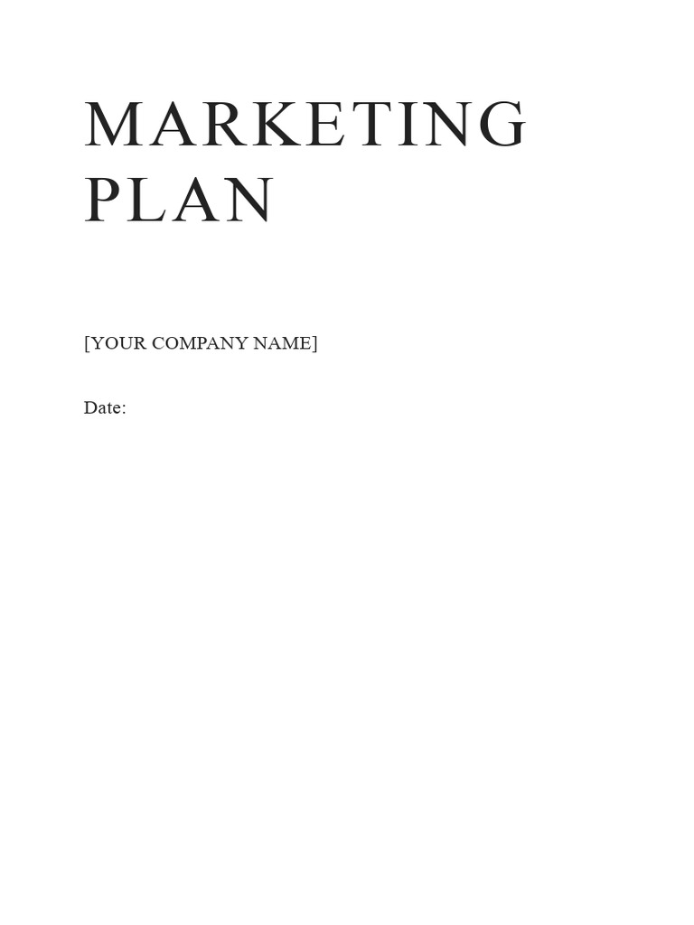 Marketing Plan Template | PDF | Marketing | Sales