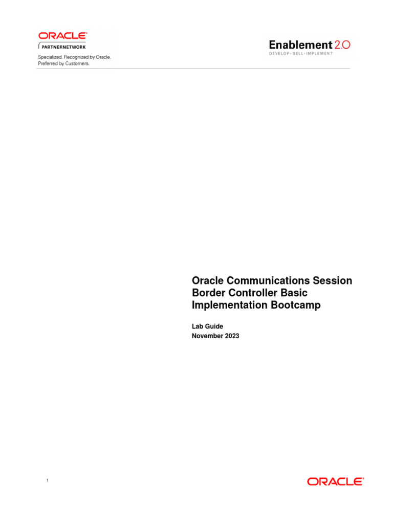 Oracle SBC Bootcamp Lab Guide | PDF | Session Initiation Protocol | Communications Protocols