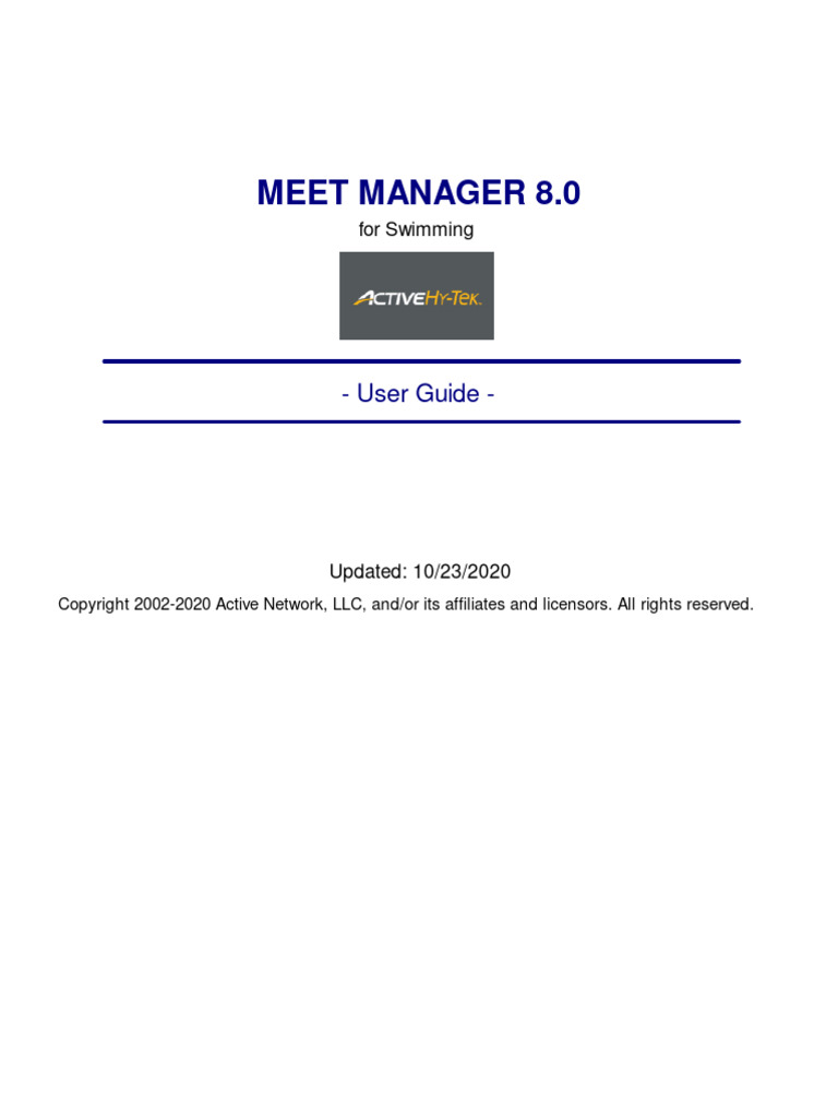 Meet Manager 8 | PDF | Software | System Software