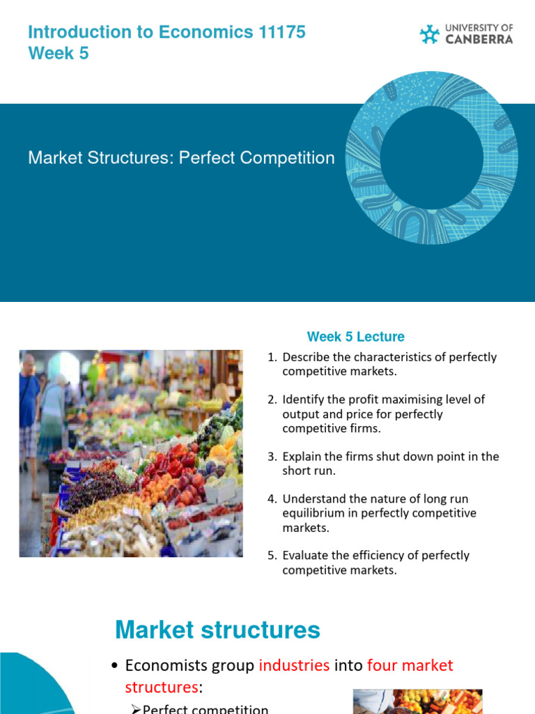 Week 5 Lecture Slides 11175-1 | PDF | Perfect Competition | Profit (Economics)
